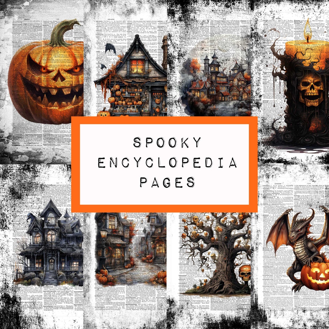 Spooky Encyclopedia, 8 Pages Digital JUNK Journal Printable, Journal ...