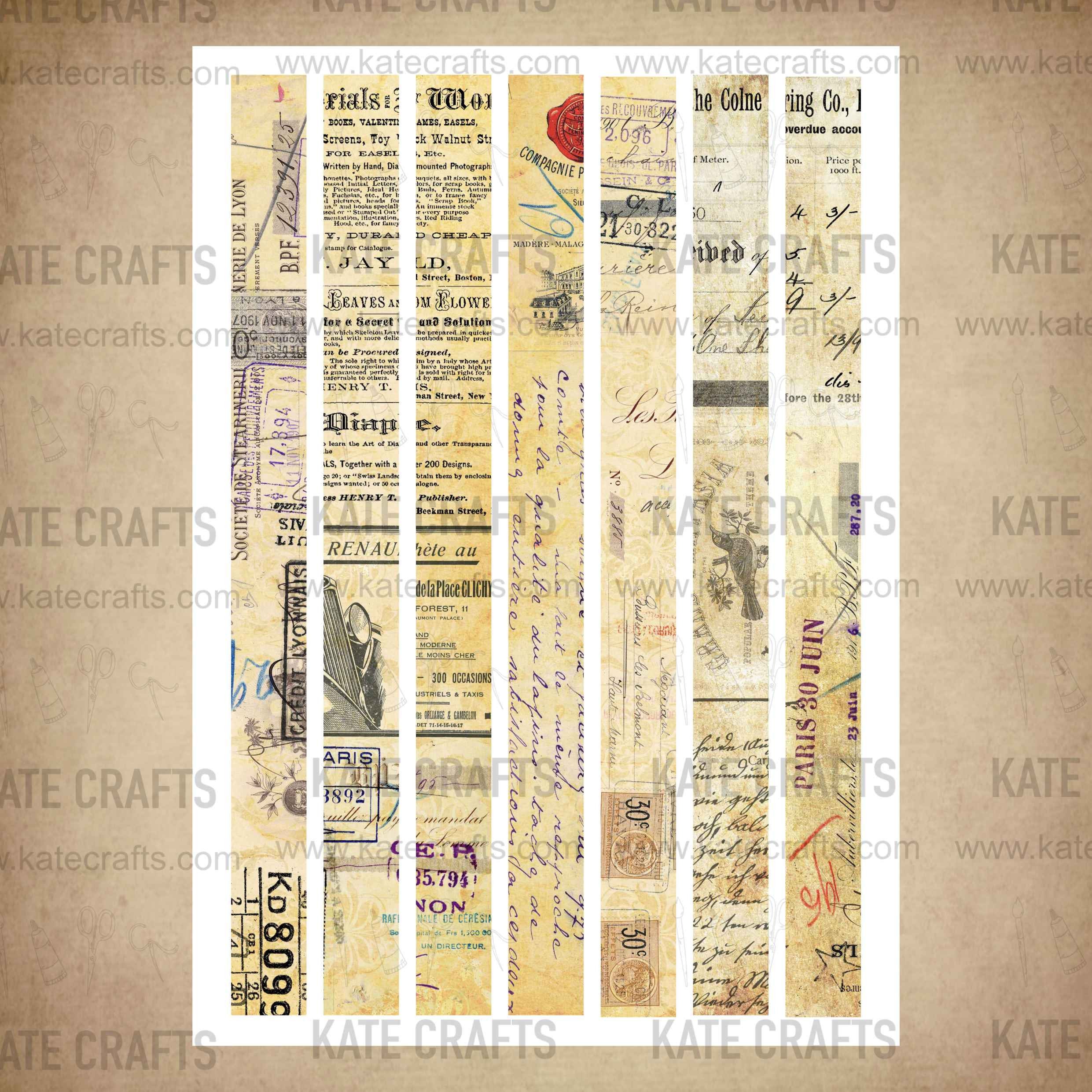 VINTAGE Digital WASHI Tape 4, Digital JUNK Journal Printable, Journal ...