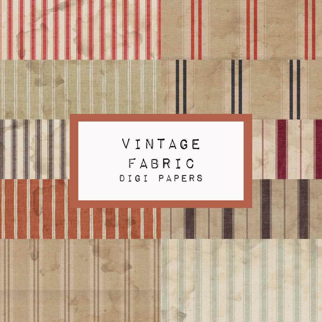 VINTAGE FABRIC Digi Papers, JUNK Journal Printable, Digital Download ...