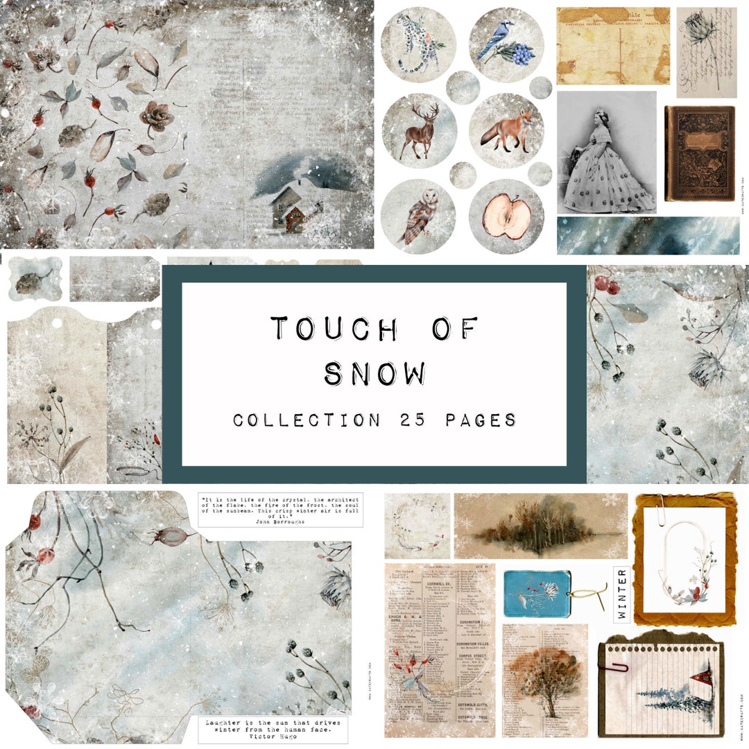 TOUCH of SNOW Collection 25 Pages , Digital Download, Winter Junk ...