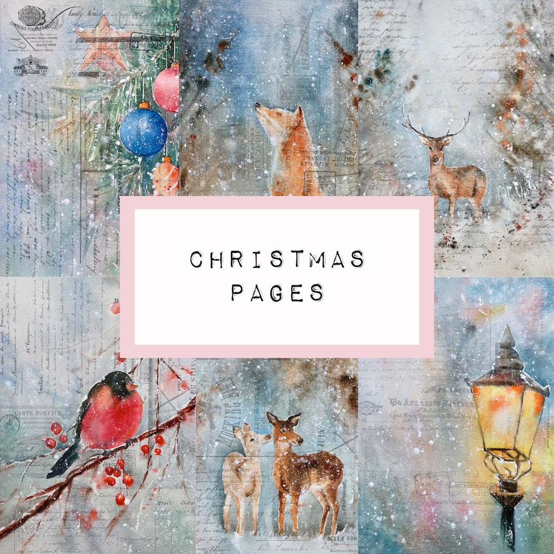 CHRISTMAS Journal Pages, 6 Pages, Digital JUNK Journal Printable ...