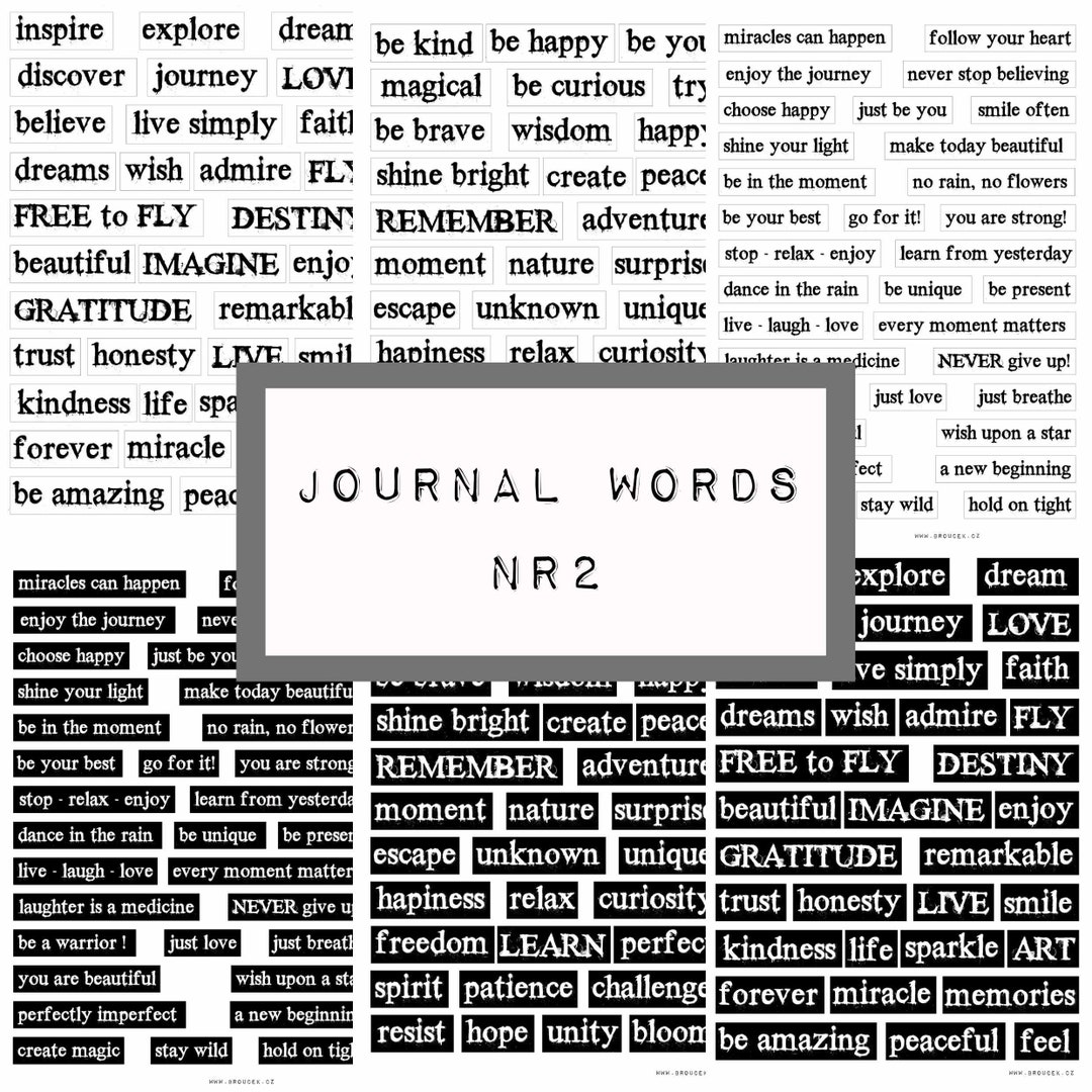 6 Pages of Journal Words and Quotes Nr 2, Digital JUNK Journal ...