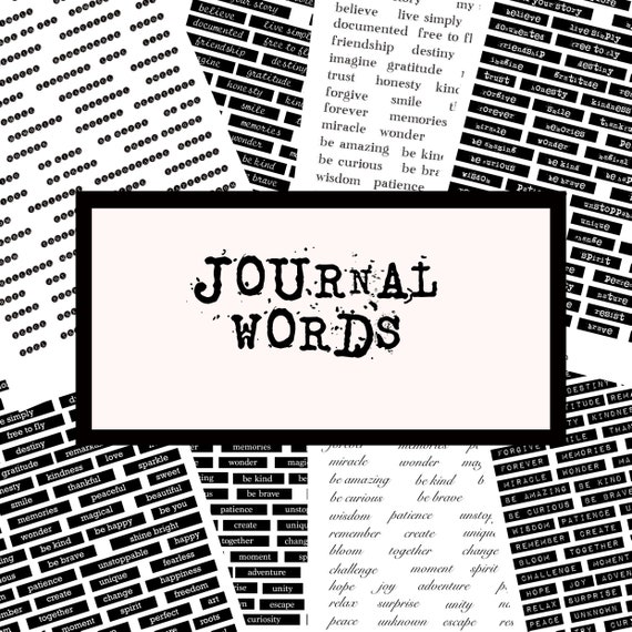 8 Printable Pages of Journal Words for Art Journal Junk - Etsy