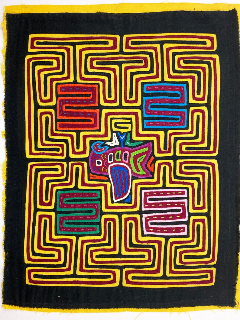 Vintage Kuna Mola Art: Fish Panel Tapestry, Reverse Appliqué - Etsy