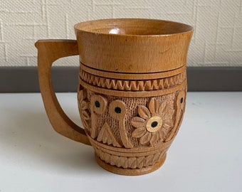Carved Wooden Cup | Etsy