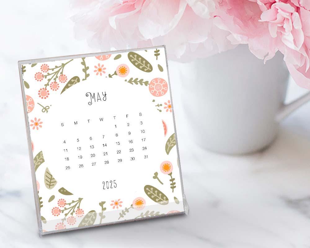 2025 Sarah Floral Desk Calendar. Fits Jewel Case CD or Can Be Placed on ...