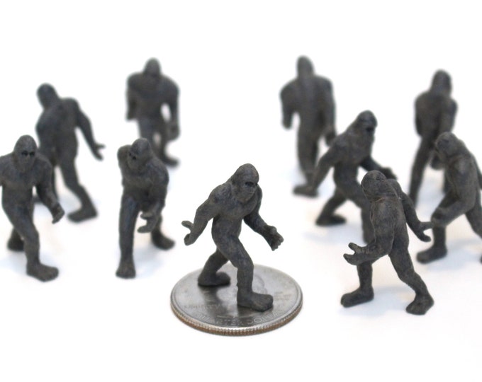 Set of Miniature Bigfoot - Mini Sasquatch - Terrarium Supplies - Teeny ...