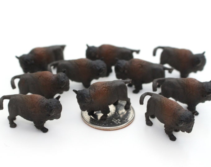 Set of Miniature Buffalo - Mini Buffalo - Bison - Terrarium Supplies ...