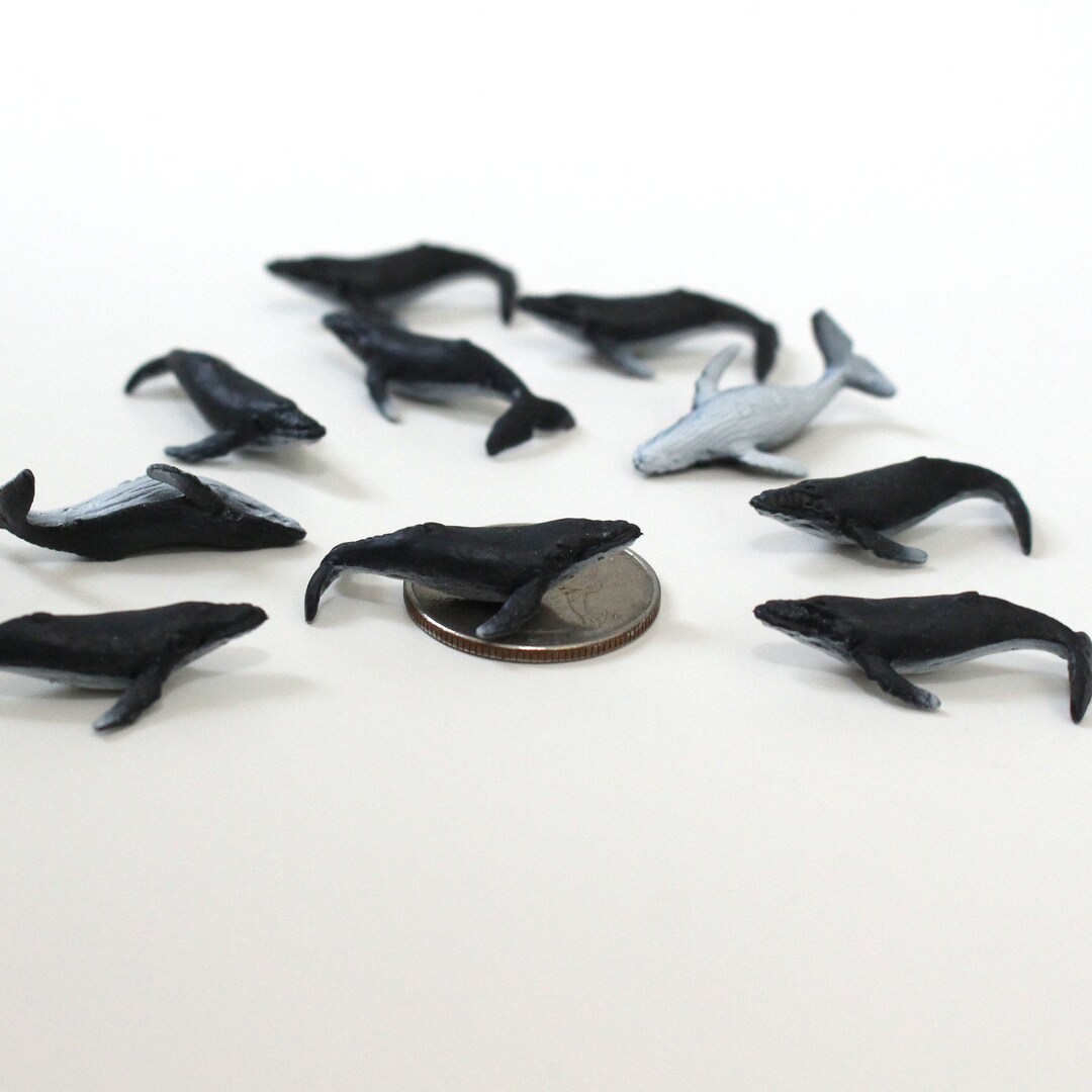 Set of Miniature Whales - Mini Humpback Whales - Terrarium Supplies ...
