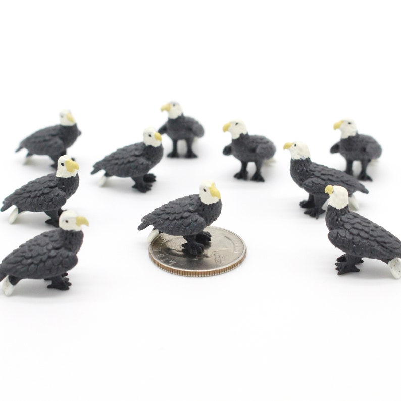 Set of Miniature Eagles - Mini Bald Eagle - Terrarium Supplies - Teeny ...