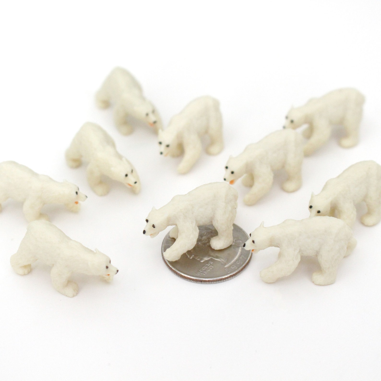 Set of Miniature Polar Bears Mini Polar Bear Terrarium - Etsy