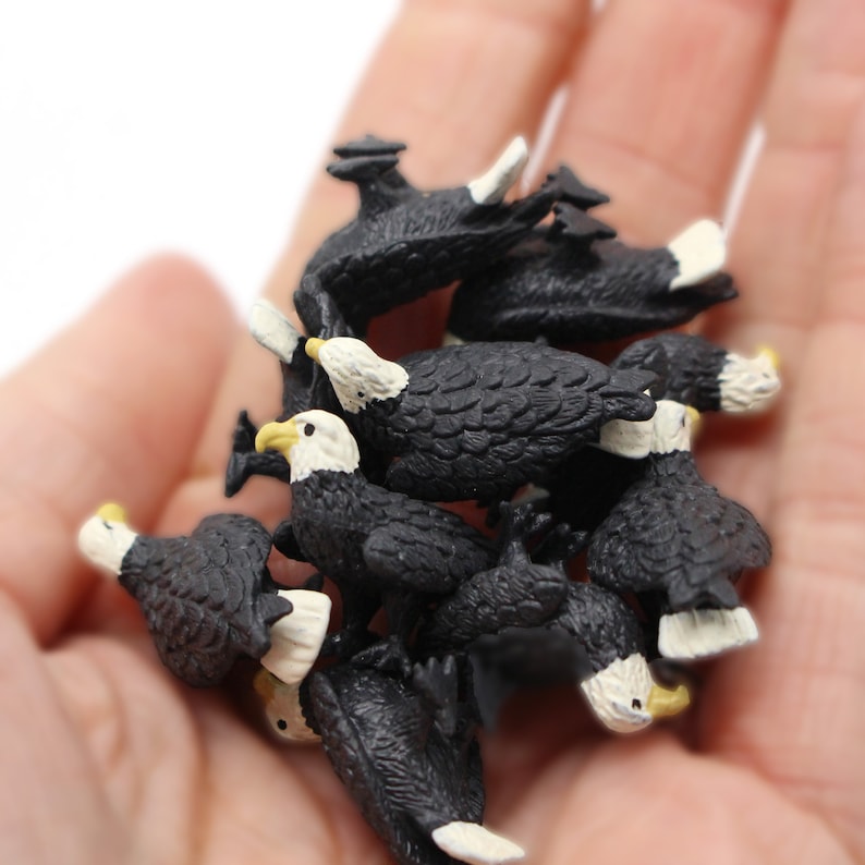 Set of Miniature Eagles - Mini Bald Eagle - Terrarium Supplies - Teeny ...