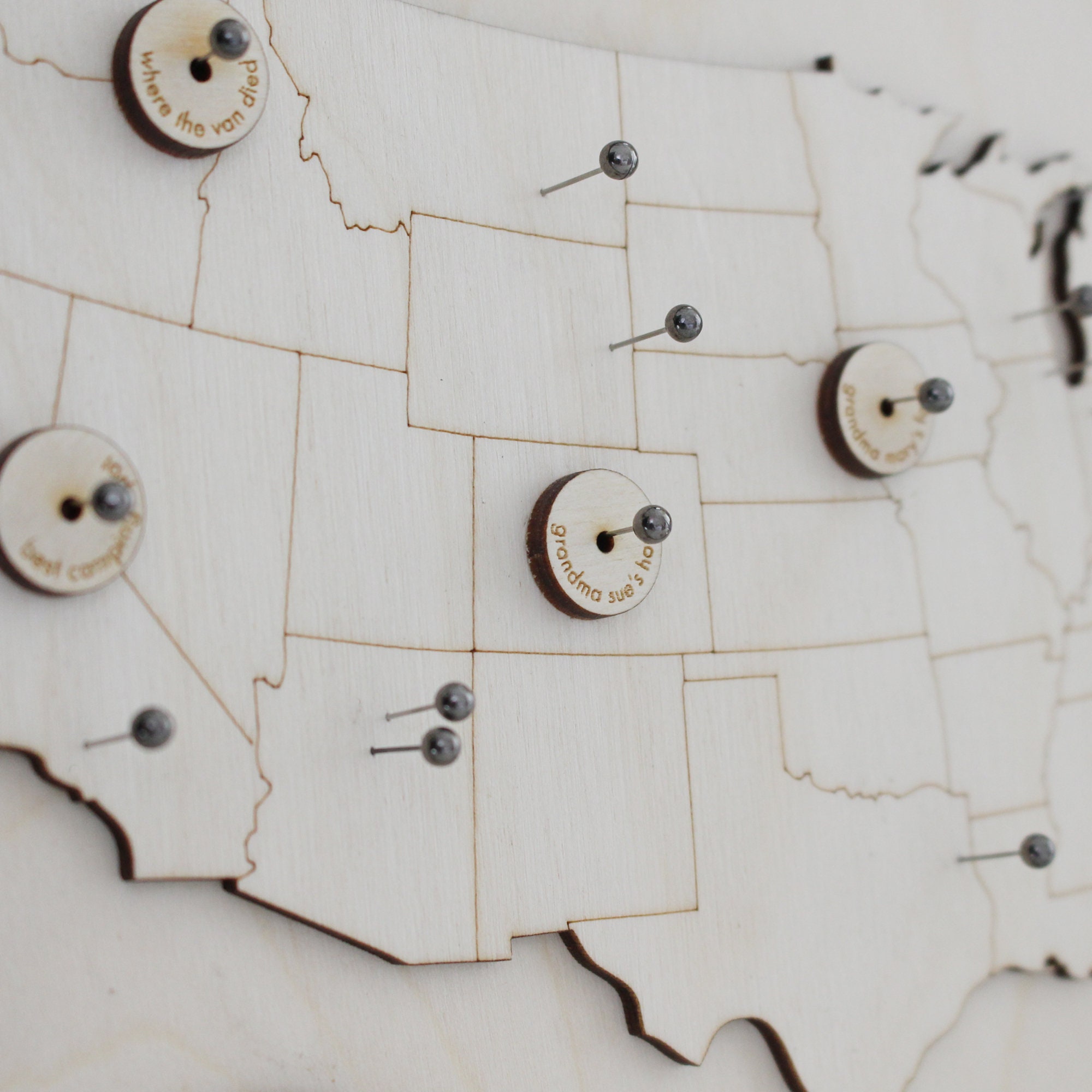 12 Mini Wood Custom Colored Map Pins Map Markers Push Pins - Etsy Australia