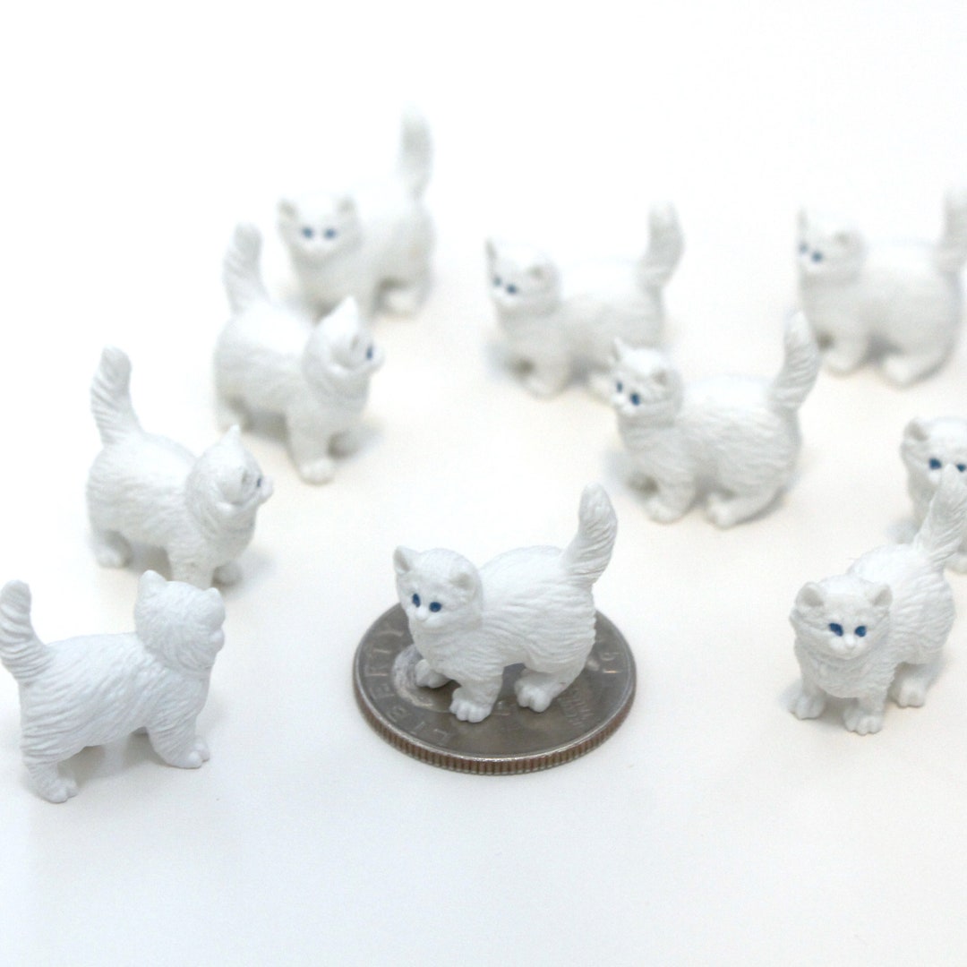 Set of Miniature Cats Mini Kittens Terrarium Supplies Teeny Tiny Pack ...