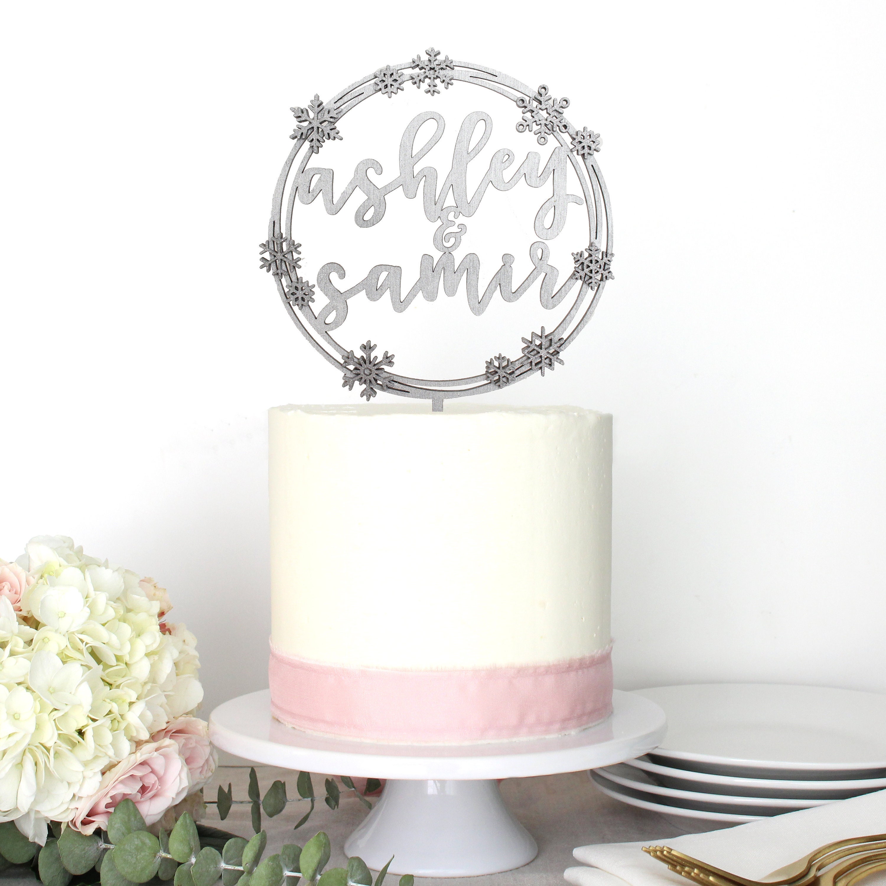 Sparkling Snowflake Cake topper Christmas wedding for a Winter Paper ...