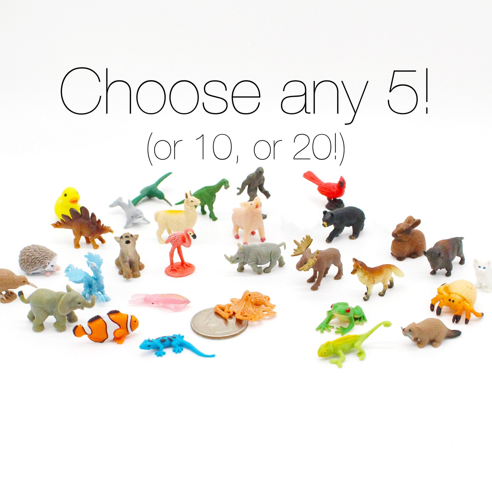 Set of Miniature Animals Choose Any Set Terrarium Supplies Teeny Tiny ...