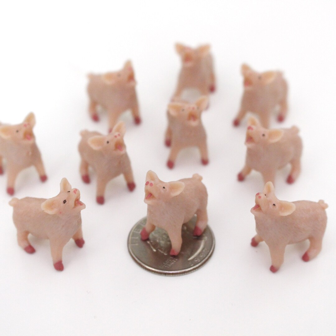 Set of Miniature Pigs - Mini Pig - Terrarium Supplies - Teeny Tiny Pack ...