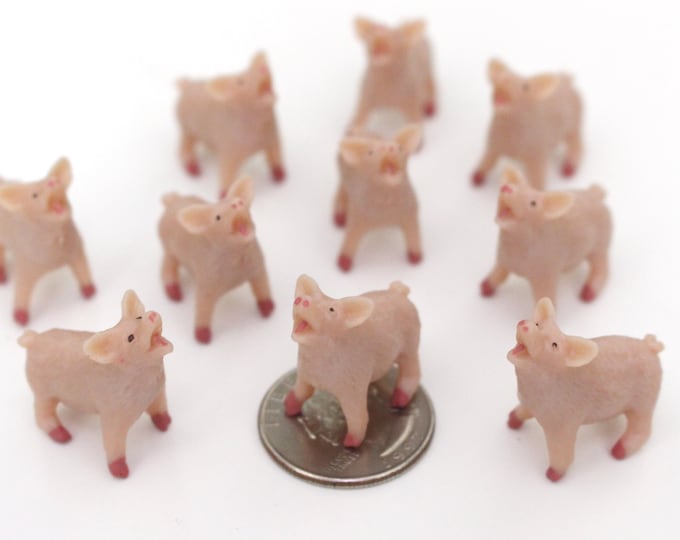 Set of Miniature Pigs - Mini Pig - Terrarium Supplies - Teeny Tiny Pack ...