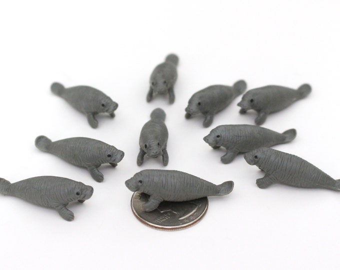 Set of Miniature Manatees - Mini Manatee - Terrarium Supplies - Teeny ...