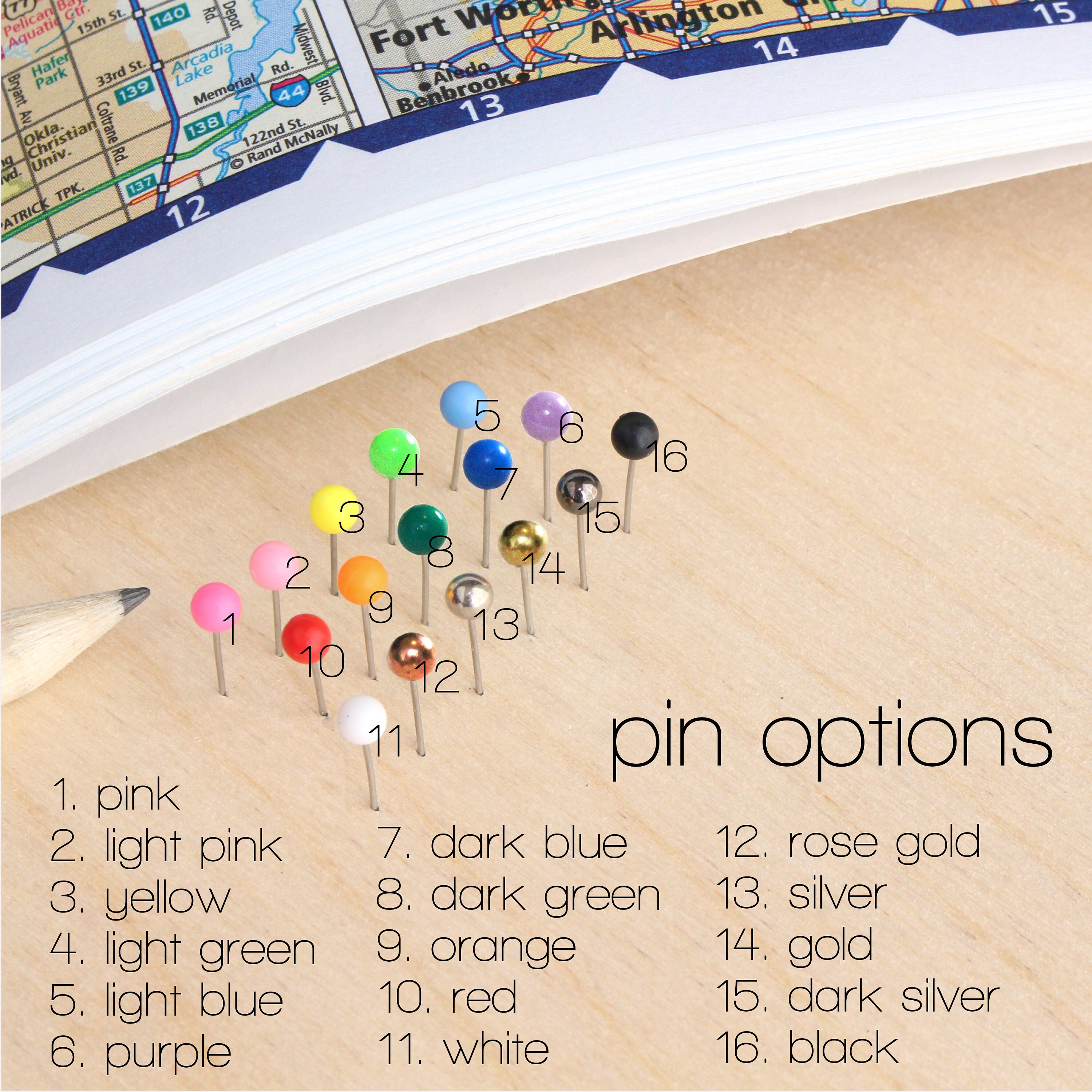 48 Mini Plastic Head Colored Map Pins Push Pins Gold Silver - Etsy