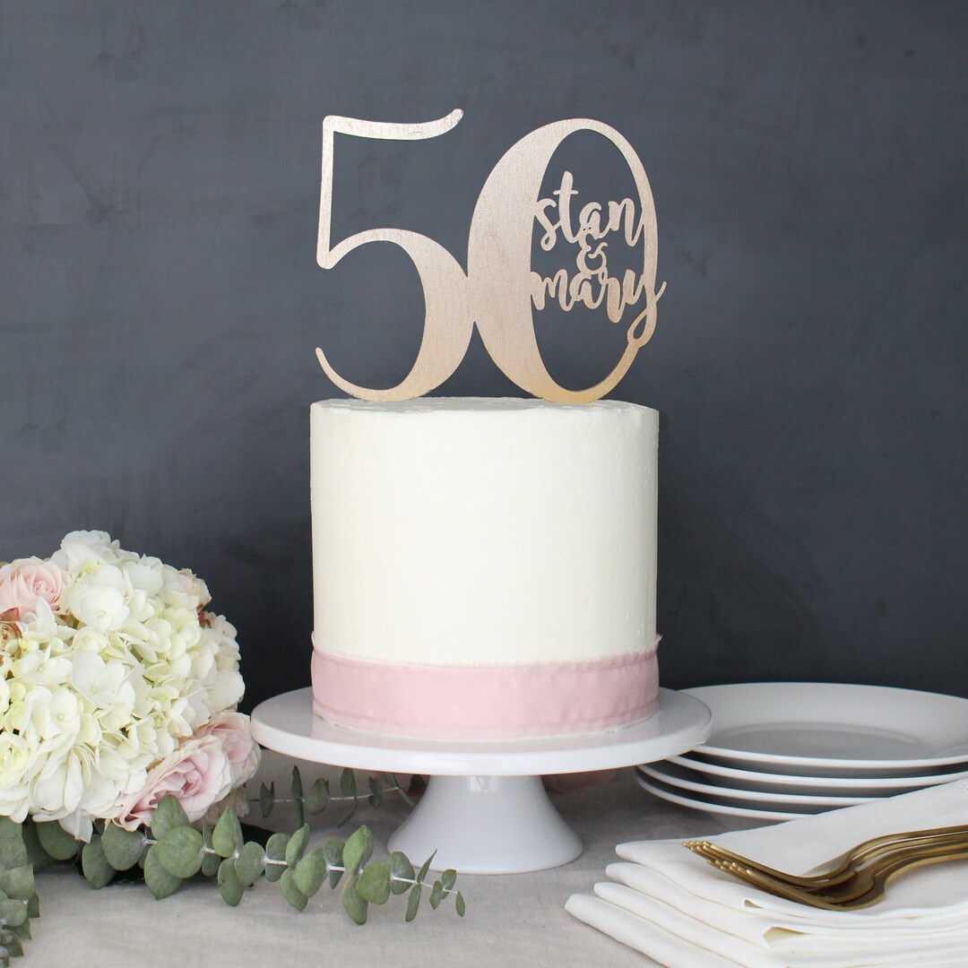 Personalized 50th Anniversary Cake Topper 25th Anniversary Custom Name ...