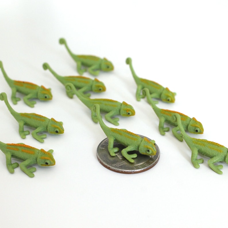 Set of Miniature Chameleon - Mini Lizards - Terrarium Supplies - Teeny ...