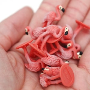 Set of Miniature Flamingos - Mini Flamingo - Terrarium Supplies - Teeny ...