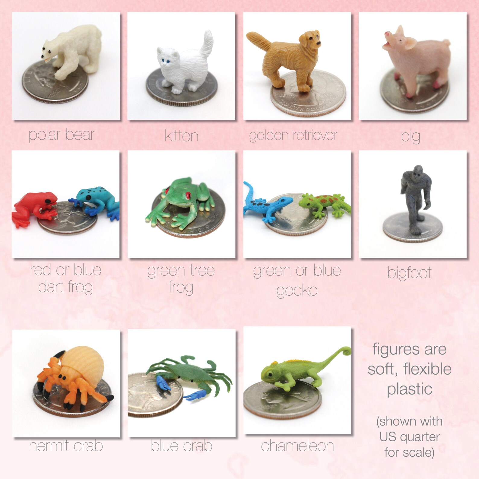 Set of Miniature Animals Choose Any Set Terrarium Supplies Teeny Tiny ...