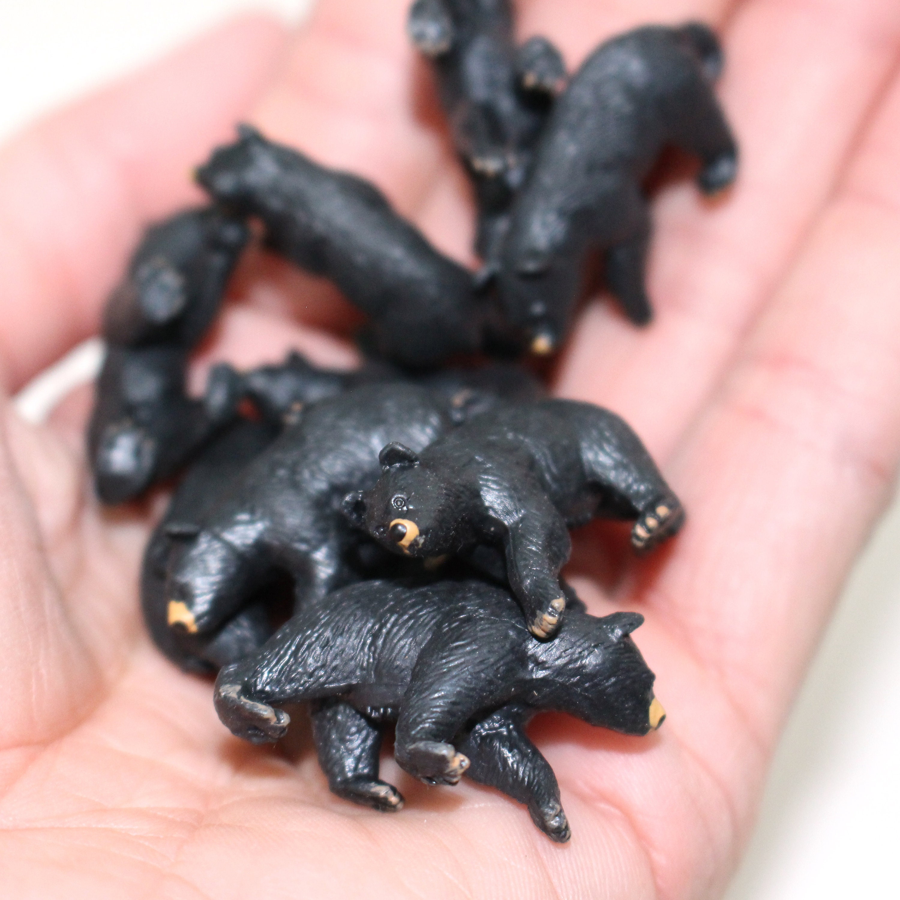 Set of Miniature Bears - Mini Black Bears - Terrarium Supplies - Teeny ...