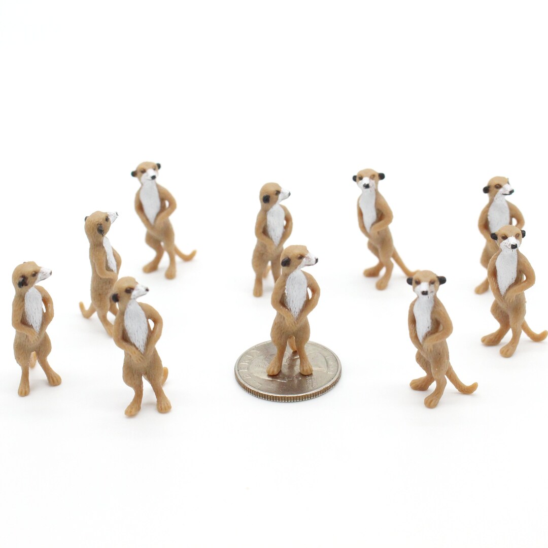Set of Miniature Meerkats - Mini Meerkat - Terrarium Supplies - Teeny ...