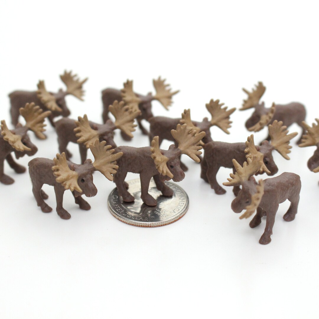 Set of Miniature Moose - Mini Moose - Terrarium Supplies - Teeny Tiny ...