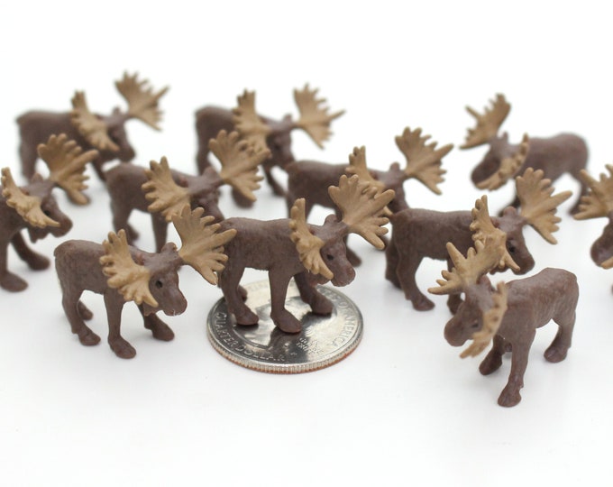 Set of Miniature Moose - Mini Moose - Terrarium Supplies - Teeny Tiny ...