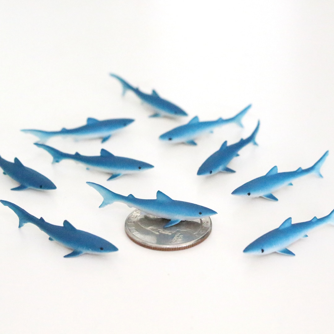Set of Miniature Sharks - Mini Blue Shark - Terrarium Supplies - Teeny ...