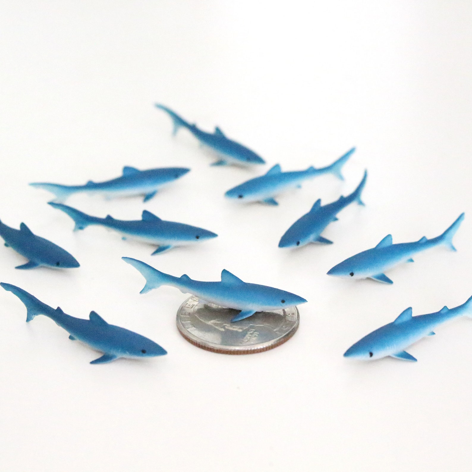 Conjunto de tiburones en miniatura Mini tiburón azul | Etsy
