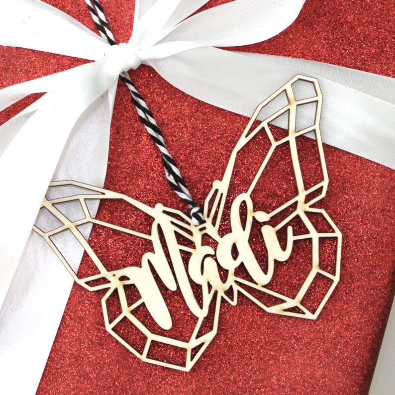 Modern Geometric Butterfly Christmas Ornament Gift Stocking - Etsy