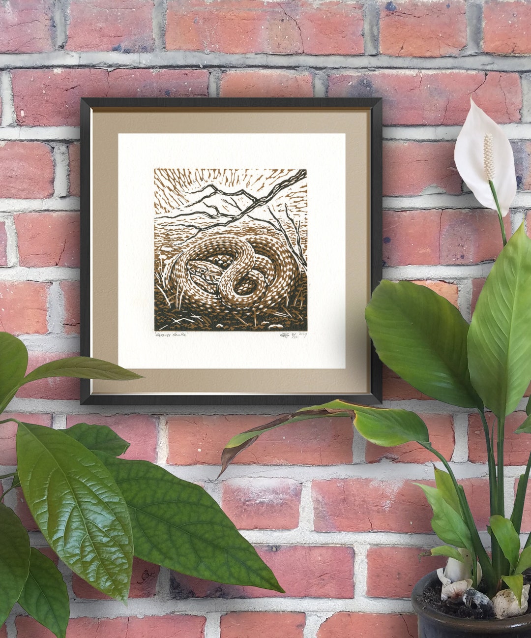 Art Print ~ GRASS SNAKE ~ Original, Signed Lino-cut Print, Limited ...