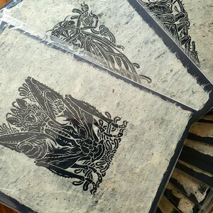 Art Print ~ CICADA Guardian ~ Original Lino-cut, Signed Edition - Etsy