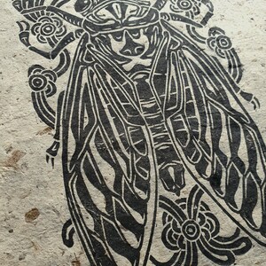 Art Print ~ CICADA Guardian ~ Original Lino-cut, Signed Edition - Etsy