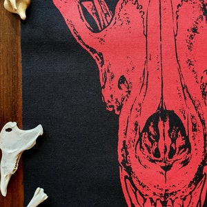 Sew-on Back-patch ~ WOLF SKULL ~ Punk Fashion, Hand Printed Lightweight ...