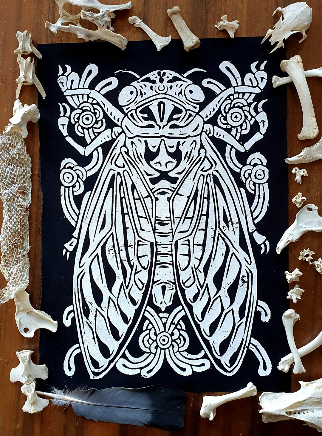 Sew-on Back-patch CICADA GUARDIAN: 6 Colour Options! ~ Witch,indie,punk ...