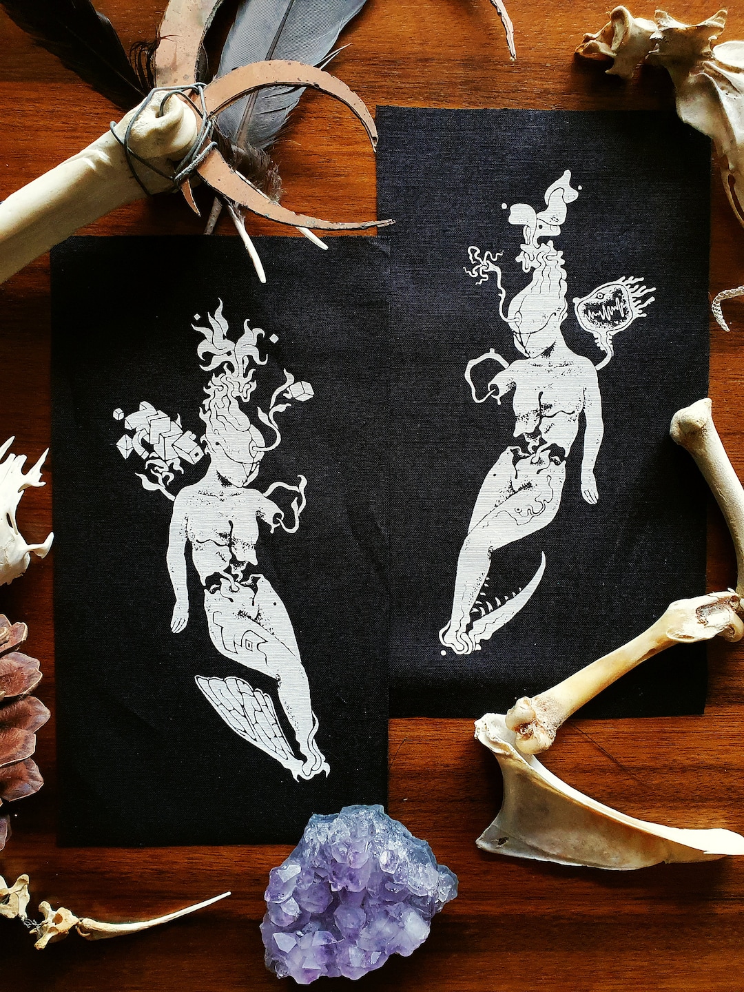 Sew-on Patch DEMON TWINS: ~gothic Patches,gothic Accessories,dark Rave ...