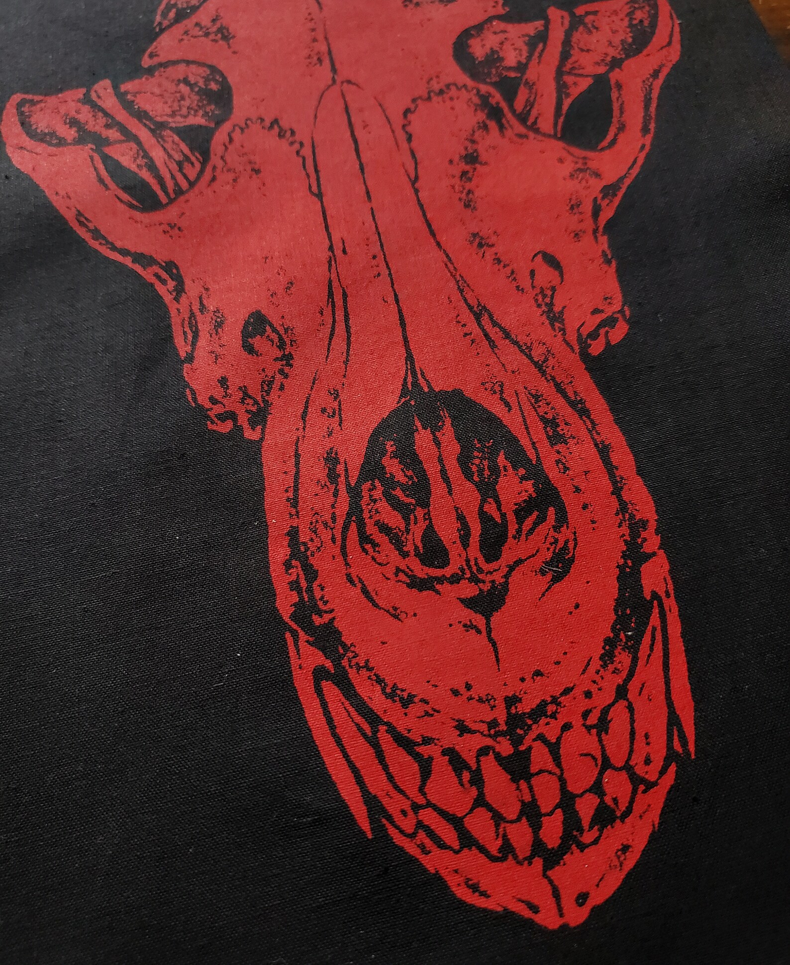Back Patch WOLF SKULL: White Red Taxidermycrust Punkgoth - Etsy