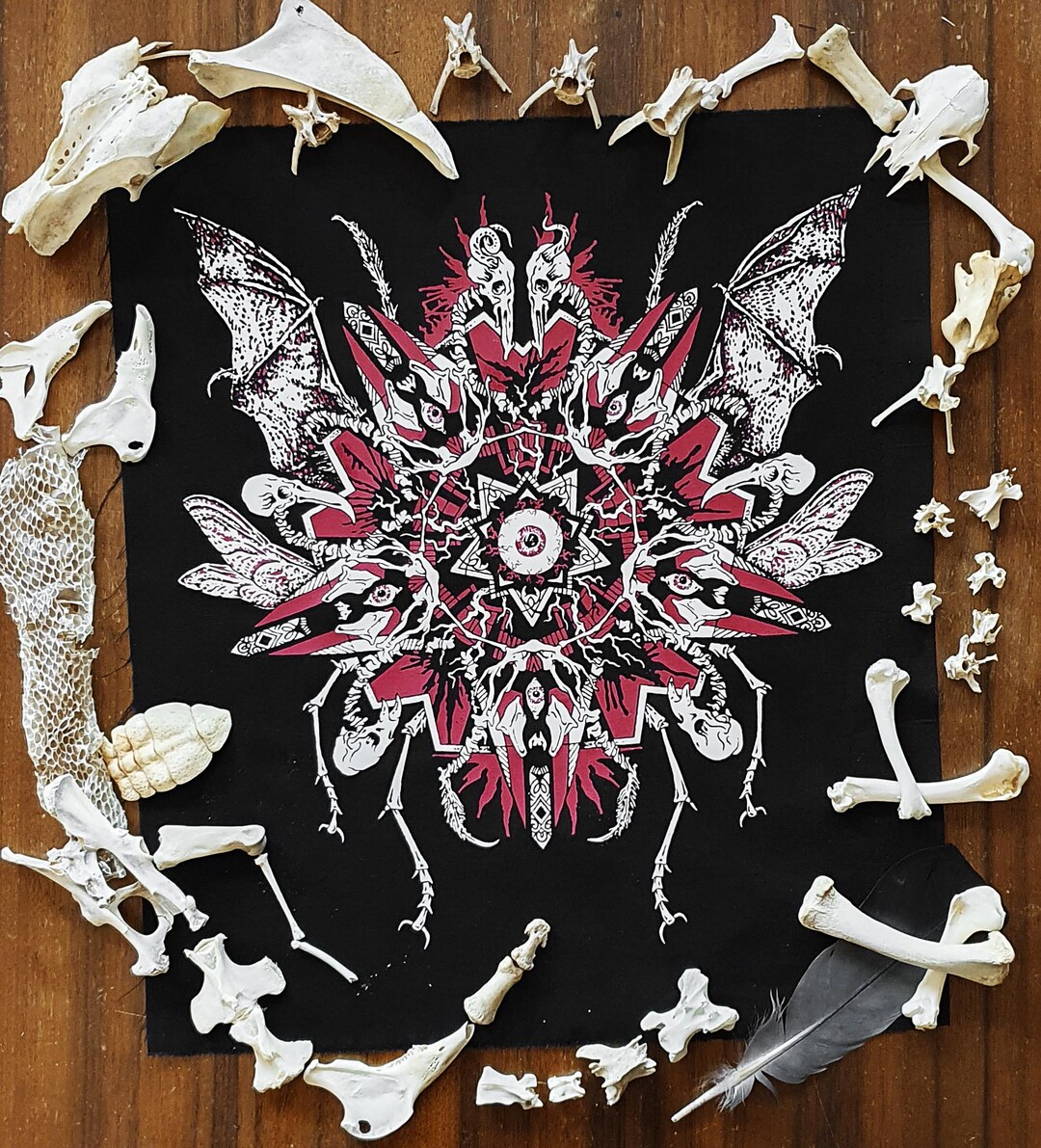 Back-patch Sew-on PRIMORDIAL CRUCIBLE: Red / Gold~ Demonic,occult ...