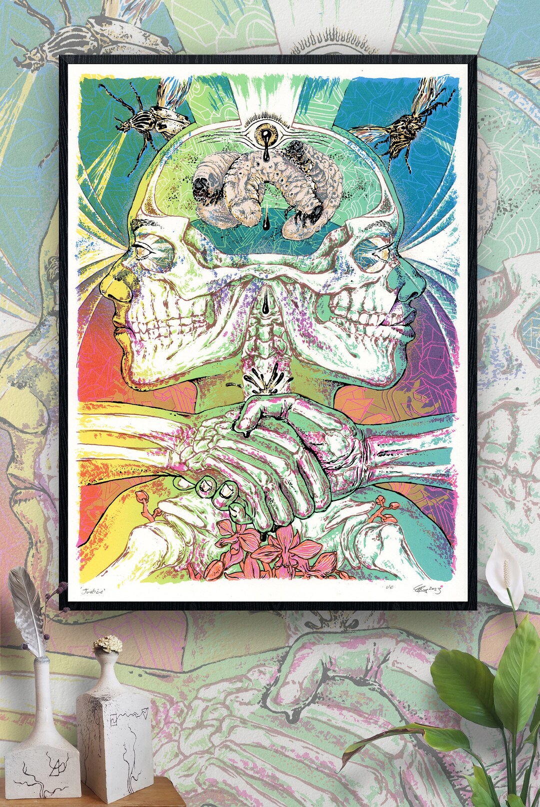 Art Print ~ "justice" ~ Neon Rainbow Screen-print, Signed Edition - Etsy