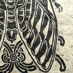 Art Print ~ CICADA Guardian ~ Original Lino-cut, Signed Edition - Etsy