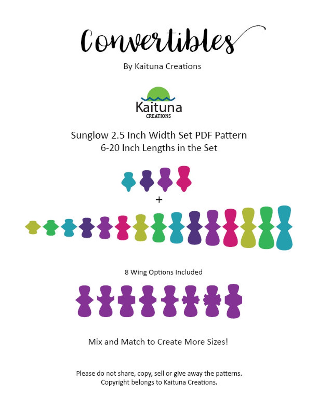 Sunglow, 6-20 X 2.5 Inches, PDF Pad Pattern Set, Kaituna Creations - Etsy