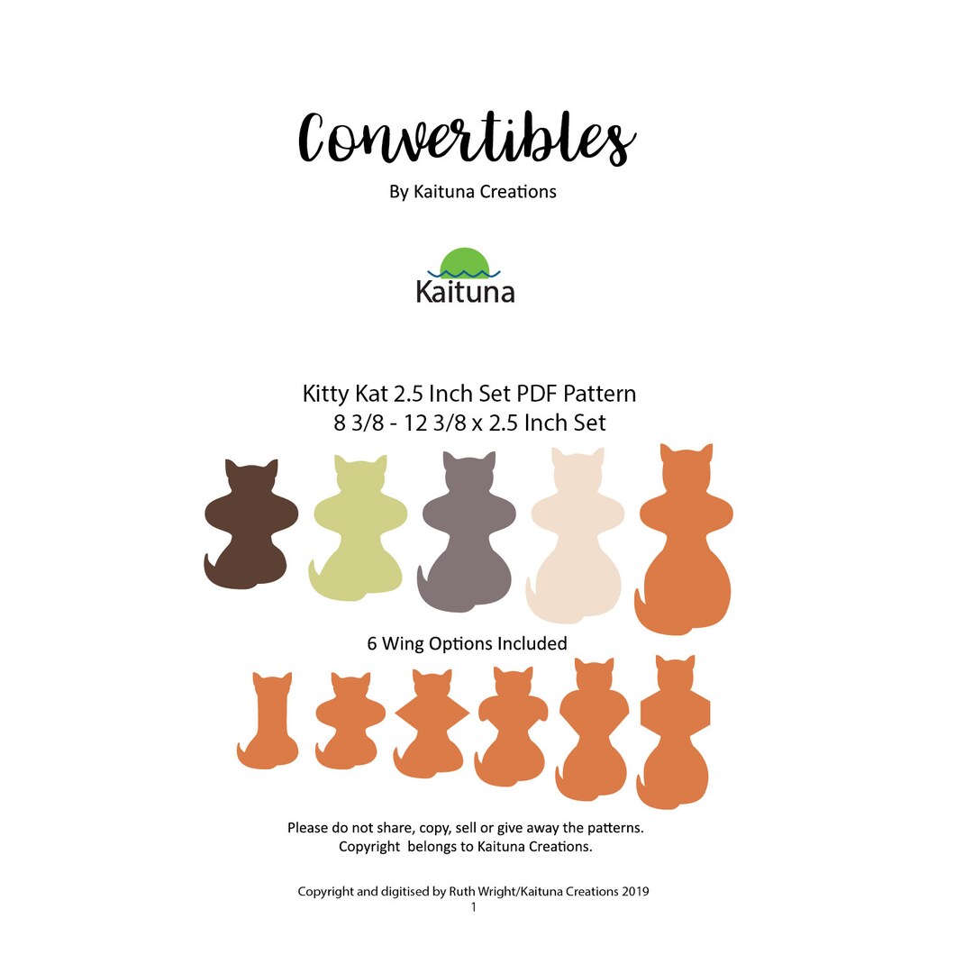 Kitty Kat gato, 8 3/8 12 3/8 x 2,5 pulgadas, juego de patrones en ...