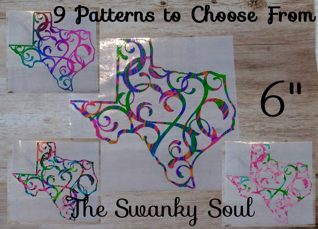 6" Flourish Texas Decal - 9 Patterns to Choose From! Texas Car Deal ...