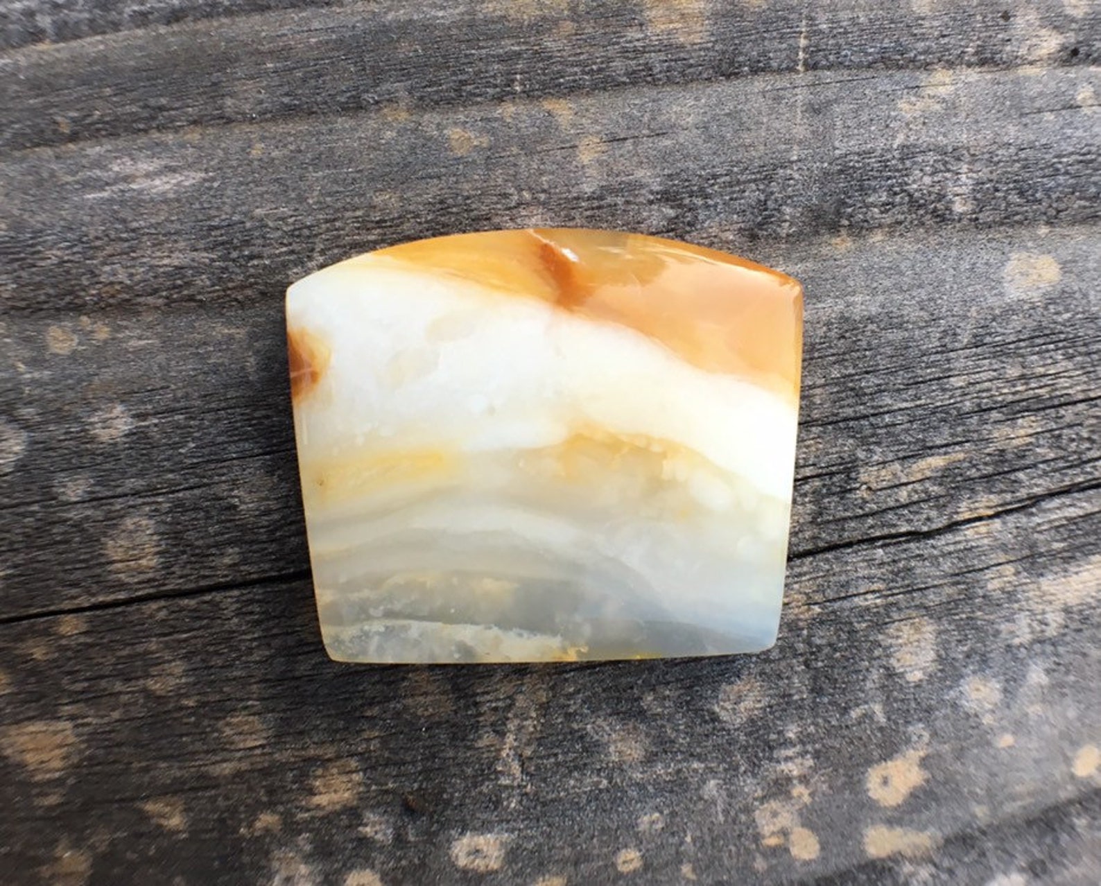 Caramel Agate Freeform Cabochon Clear White Wavey Layers Northern ...
