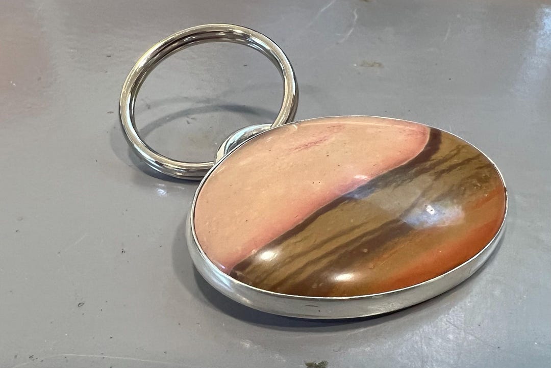 Royal Savanna Jasper Sterling Silver Keychain: Heavy Duty Key Ring - Etsy